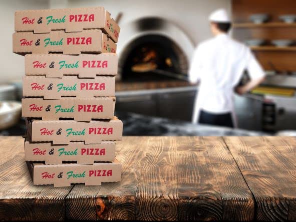 DHG PROFESSIONAL 50 Pack Pizza Box 4 Color Print Hot & Fresh Pizza ...