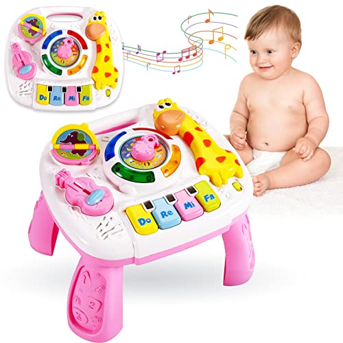 HERSITY Baby Toys Musical Learning Table, Activity Table for Babies 18 ...