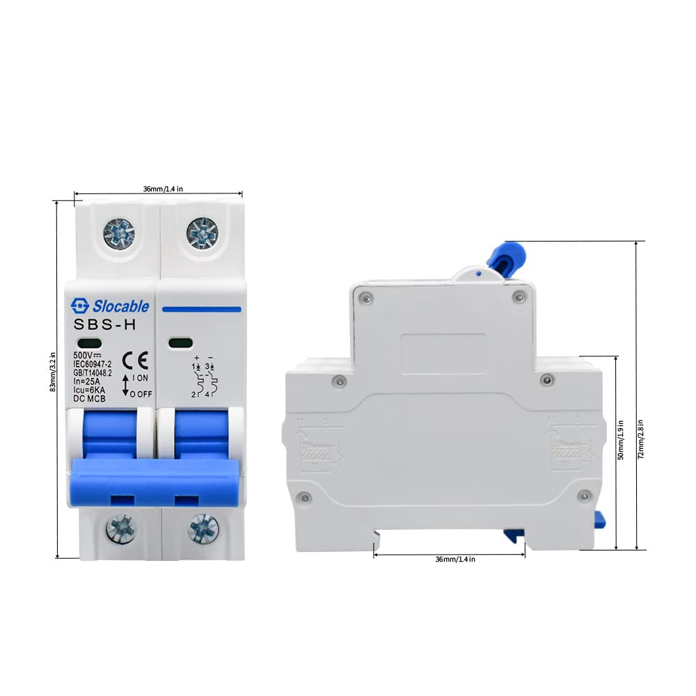 Mua Trisinger DC Miniature Circuit Breaker, 2P 63Amp 500V Breakers ...