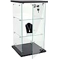 Countertop Glass Display Case – Frameless - 13" W x 24" H x 13" D - Two ...