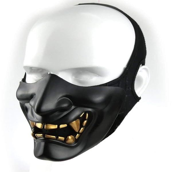Supspy Samurai Airsoft Mask Tactical Prajna Half Face Ninja Hannya Oni ...