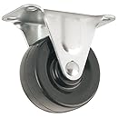 Amazon.com: Heavy Duty Rubber Caster Wheel with Rigid Non-Swivel Top ...