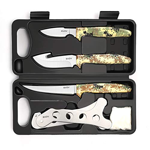 GVDV Hunting Knife Set - Deer Hunting Gear Butcher Game Processor Set ...