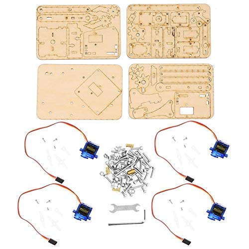 Keenso Robot Arm Kit, 4 DOF Wooden Robotic Arm Wood Robotic Mechanical ...