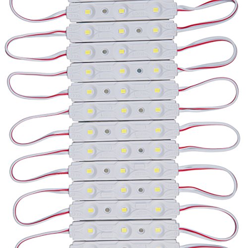 200pcs Daylight White 6500K Injection 0.72W 12 Volt DC LED Module for Signs 2835 SMD 3 LEDs ...