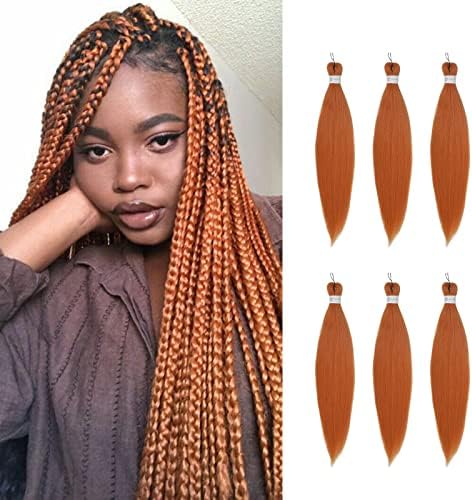 HAIRCUBE Pre-Stretched Braiding Hair Ginger Braiding Hair Extensions 26 ...