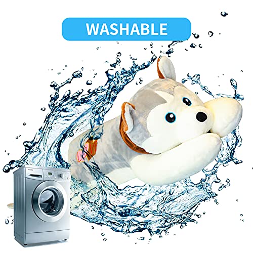 Dalmao 39.3 inch Dog Stuffed Animals, Cuddly Husky Dog Plush Toys Puppy ...