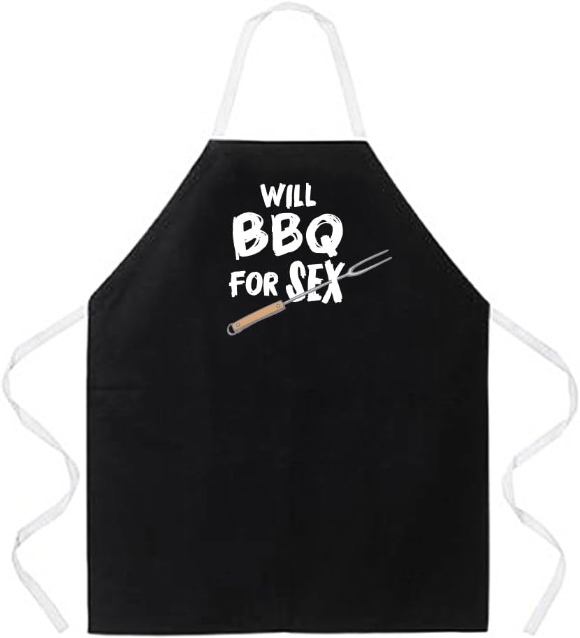 Amazon.com: Attitude Aprons Fully Adjustable Will BBQ for Sex Apron ...