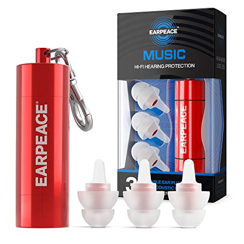 EarPeace Concert Ear Plugs - Reusable High Fidelity Earplugs - Hearing ...