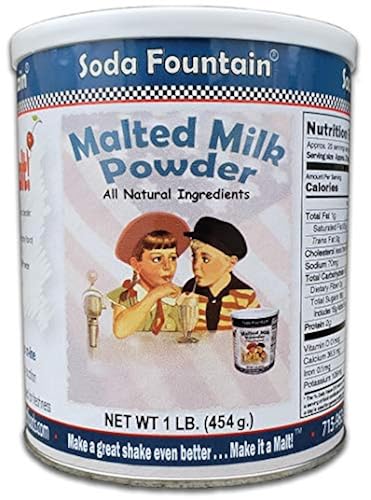 Soda Fountain Malted Milk Powder 1 lb. Canister - Malt Powder for Ice ...