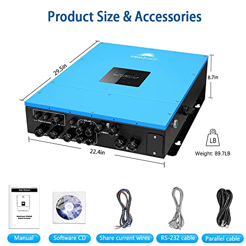 SUNGOLDPOWER UL1741 6000W 48V Hybrid Inverter Charger, 240Vac Input, 120Vac/208Vac/240Vac Split ...
