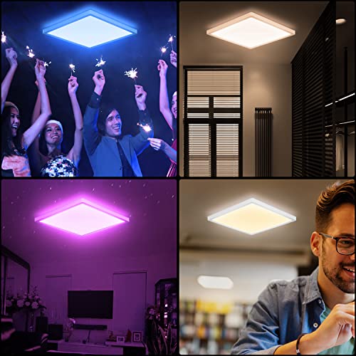 BLNAN RGB Ceiling Light with Remote Control, 12 Inch 3000K-6500K ...