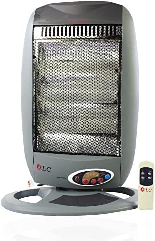 Electric Heater With Safety Mesh Grill | Remote Control 3 Heat Settings ...