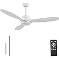 Amazon.com: YJFAN 56 Inch Ceiling Fans with Lights, Modern White ...