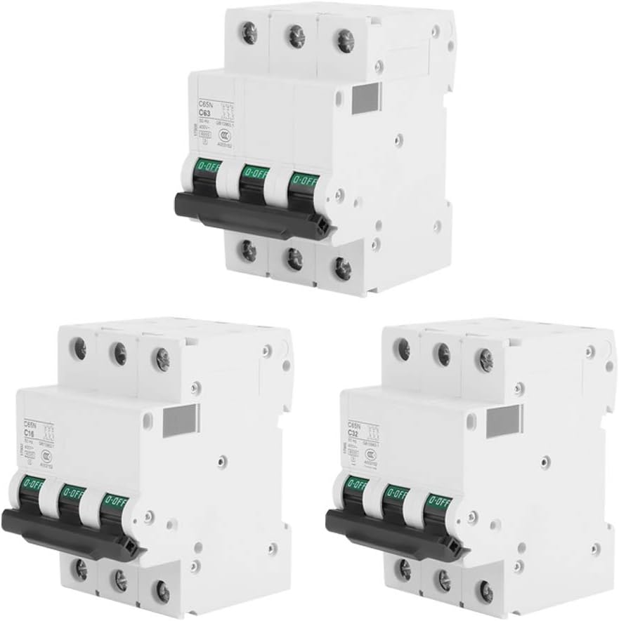 AC 400V Miniature Circuit Breaker,3 Pole, 1 Module, Type B, 6 kA Breaking Capacity, 16A/32A/63A ...