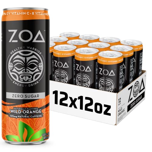 ZOA Zero Sugar Energy Drinks, Wild Orange - Sugar Free with ...