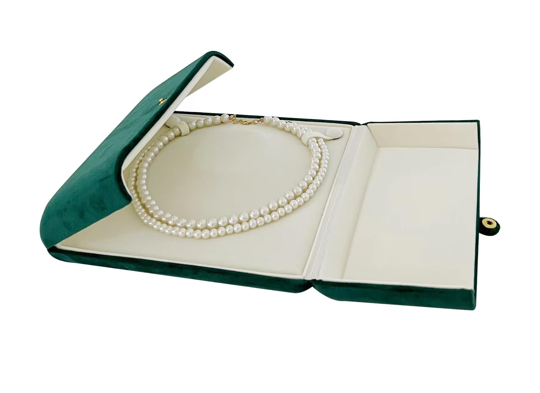 Svea Display Green Velvet Jewelry Package Case Large Necklace Pearl ...