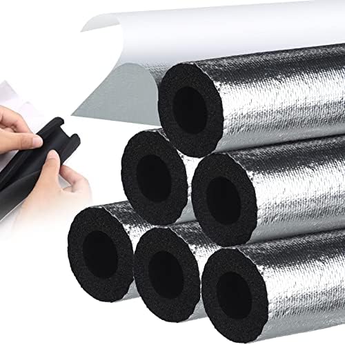 سعر Kingdder Pipe Insulation Foam Tube 6 Pcs Self Adhesive Insulation Foam Wrap for Copper Pipe ...