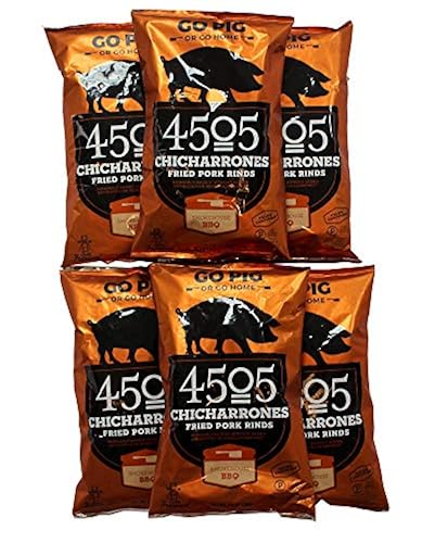 4505 Meats Chicharrones Fried Pork Rinds, Smokehouse BBQ, 2.5 Ounce, 6 ...
