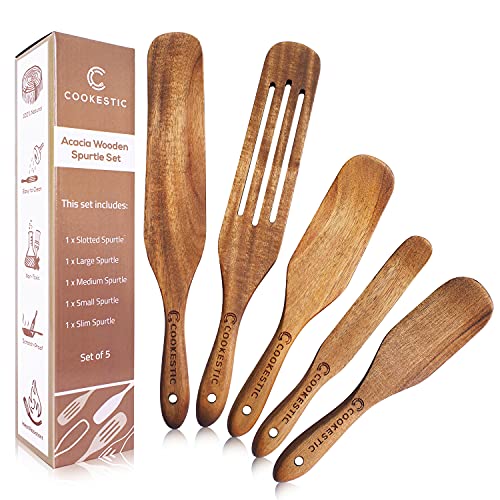 Cookestic Spurtles Kitchen Tools As Seen On TV - Wooden Spurtle Set of ...
