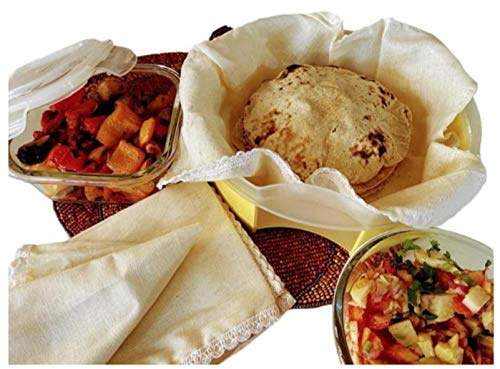 (Pack of 6) Chapati/Sandwich Wrap Cloth, Roti Covers -100% Cotton ...