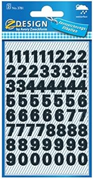 Small Black Number Stickers: Amazon.co.uk: Office Products