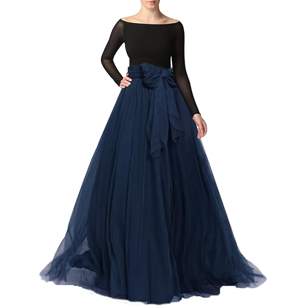 Tulle Skirt Women Long Women's Tutu Long Skirt High Slit Layered Tulle ...