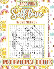 Large Print Self Love Word Search with Inspirational Quotes: 50 ...