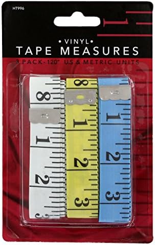 Junipers Soft Vinyl Sewing Tailoring Tape Measure Assorted Colors Pack ...