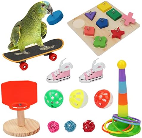 BWOGUE 12PCS Bird Training Toys Parrot Intelligence Toy Mini Sneaker ...