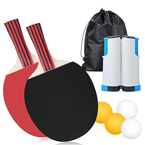 All-in-ONE Portable Ping Pong Set -Table Tennis Set with Retractable ...