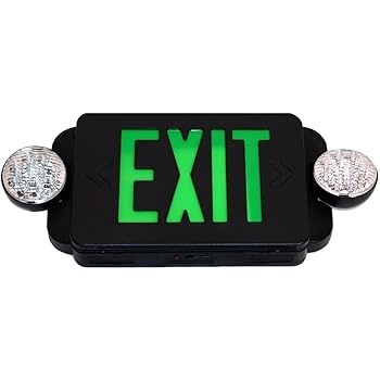 eTopLighting LED BLACK Exit Sign Emergency Light Combo with Battery ...