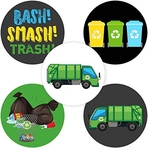Amazon.com: Garbage Truck Sticker Labels - Trash Bash Birthday Party ...