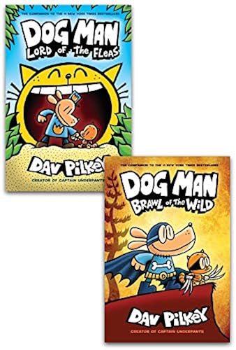 Dav Pilkey Dog Man Series 2 Books Collection Set (Lord of the Fleas ...
