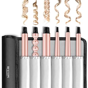 Curling Iron Set 6 in 1 Hair Curling Wand Iron with 6 Interchangeable ...