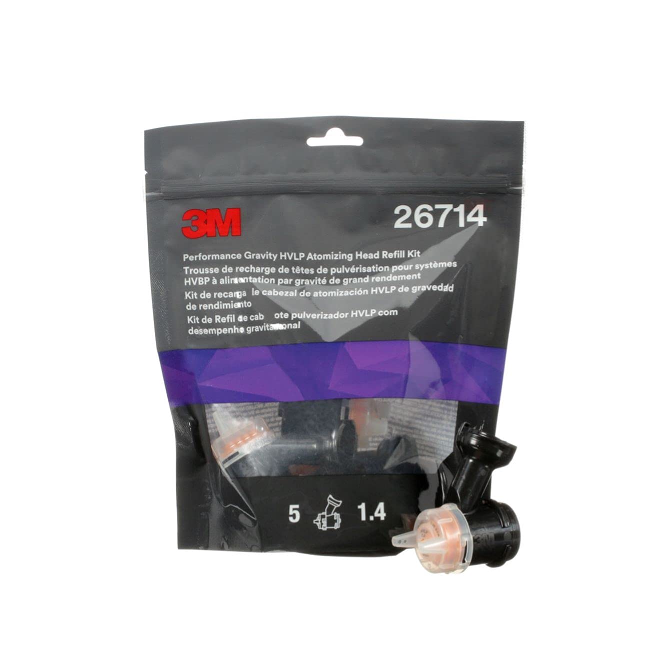 3M Performance Gravity HVLP Atomizing Head Refill Kit, 26714, Size 1.4 ...