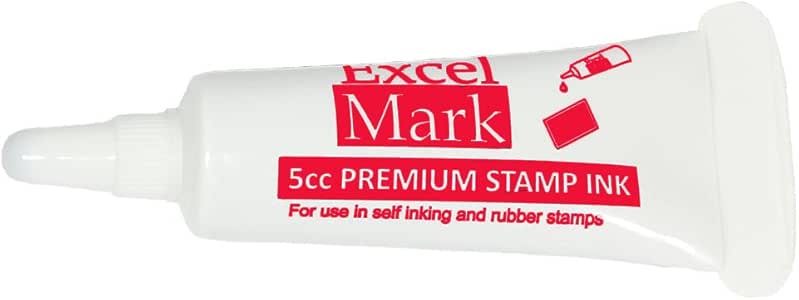 Amazon.com : ExcelMark Premium Self-Inking Stamp Refill Ink - 5cc (Red ...