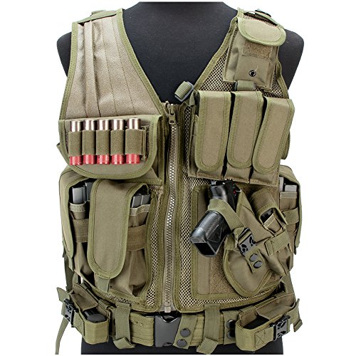 Evike Matrix Special Force Cross Draw Tactical Vest w/Built in Holster ...