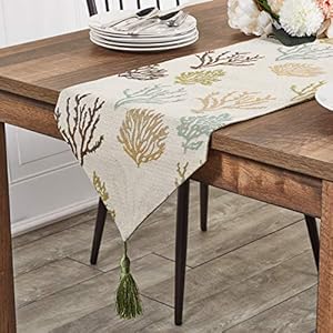 Juvale Dining Table Runner with Tassels, Beach Home Decor (Beige, 12 x ...