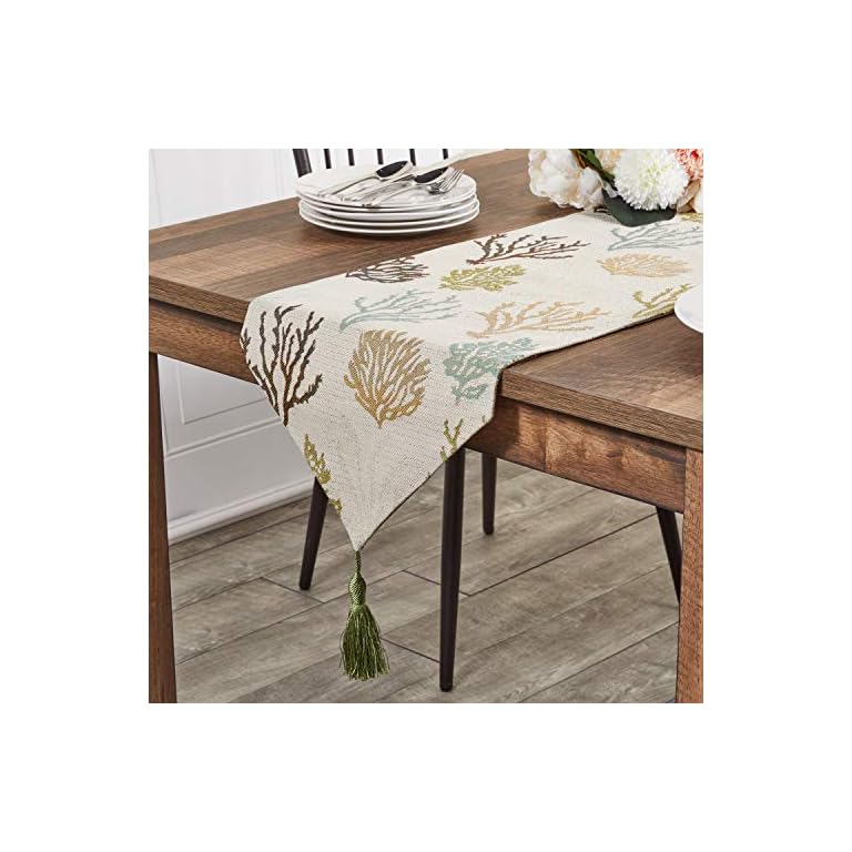 Juvale Dining Table Runner with Tassels, Beach Home Decor (Beige, 12 x ...