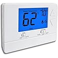 NonProgrammable Thermostat for House, Digital Energy-Saving Thermostat,Single-Stage Systems, 1 ...