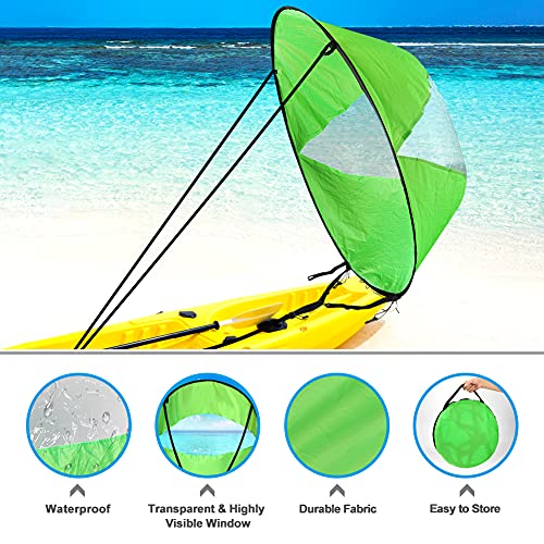 KKUYT Kayak Sail, 42''Tandem Kayak Canoe Paddles Board Downwind Wind ...