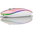 Amazon.com: Uiosmuph LED Wireless Mouse, G12 Slim Rechargeable Silent 2 ...