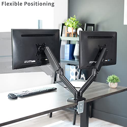 VIVO Dual Arm Monitor Desk Mount Height Adjustable, Tilt, Swivel ...