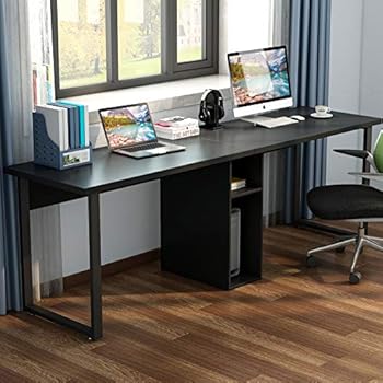 Amazon.com : DEWEL Two Person Computer Desk with Drawers 78'' Extra ...