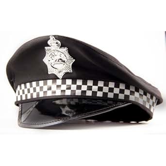 Amazon.com: HMS British Police Hat with Badge, Black, One Size: Clothing