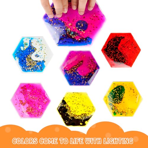 Onyoloy Sensory Soft Gel Liquid Toys: Sensory Fidget Hexagon Liquid ...