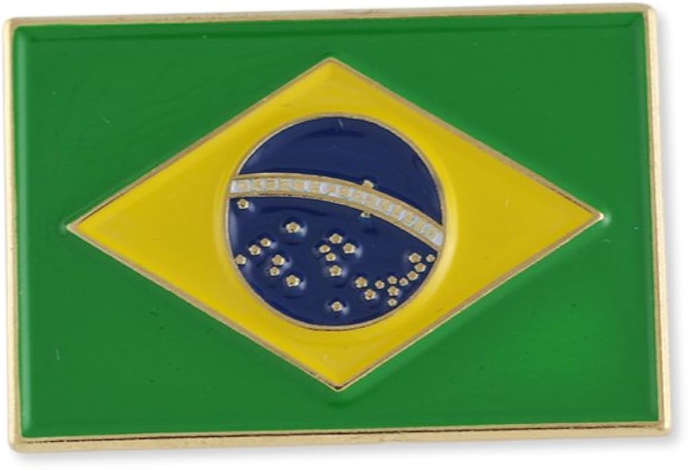 Amazon.com: Brazil Flag Brazilian Enamel Lapel Pin– 1 Pin: Clothing