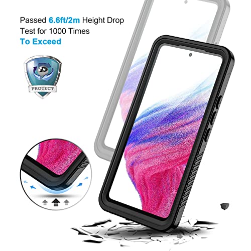 Lanhiem Samsung Galaxy A53 5G Case, IP68 Waterproof Dustproof Shockproof Case with Built-in ...