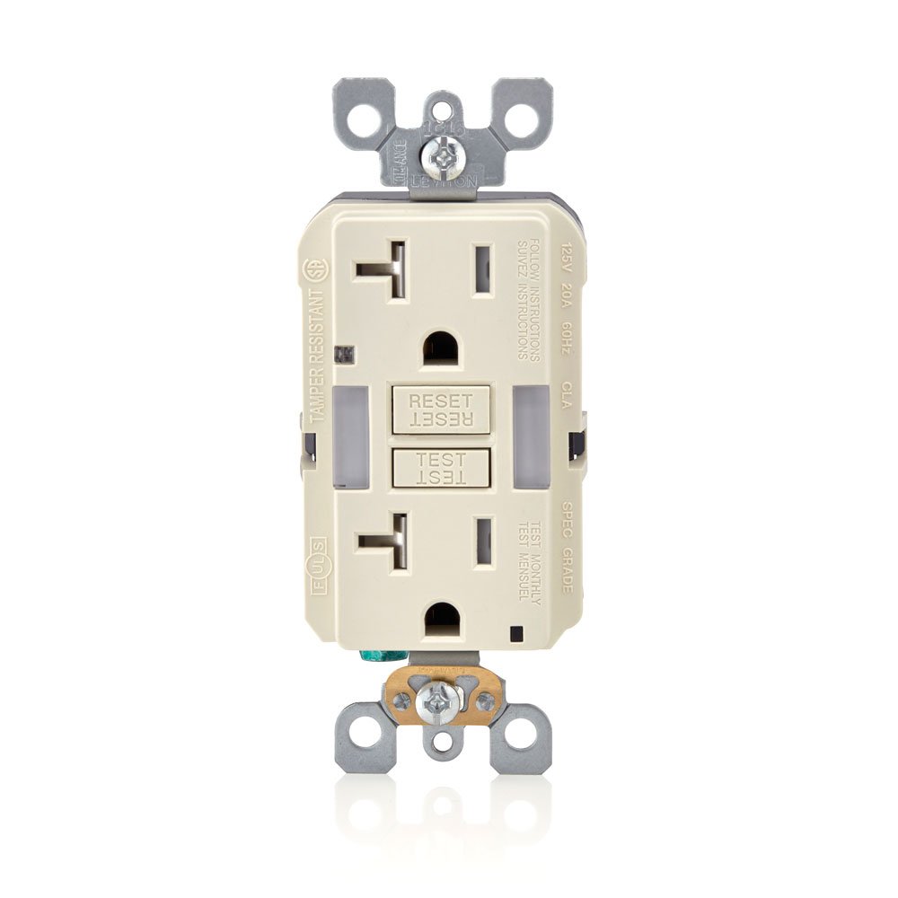 Leviton GFCI Outlet with Guidelight, 20 Amp, Self Test, Tamper ...